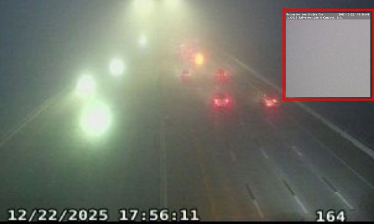 Densa niebla cubría la costa de Galveston donde ocurrió el accidente