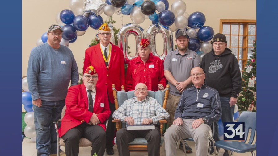 World War 2 Marine Veteran celebrates 100th birthday