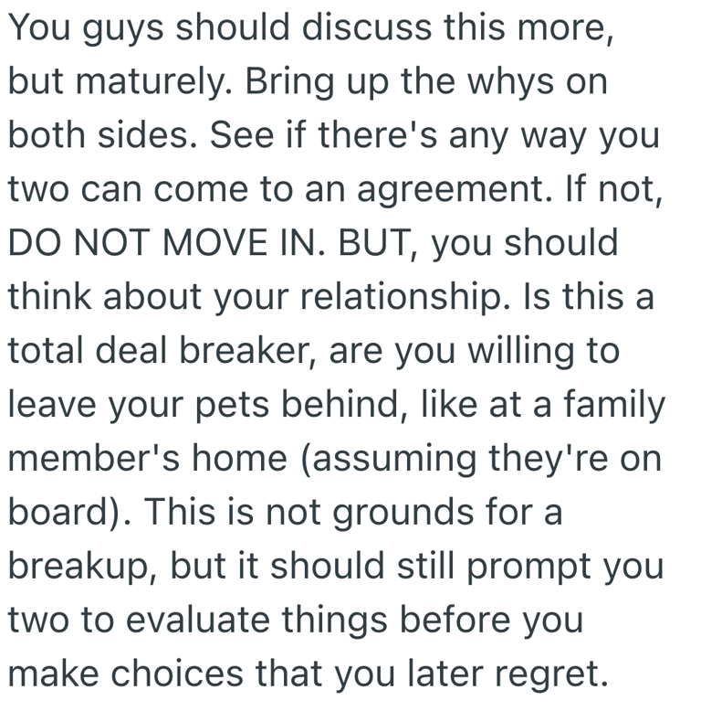 Young couple wants to take the next step and move in together, but one ...