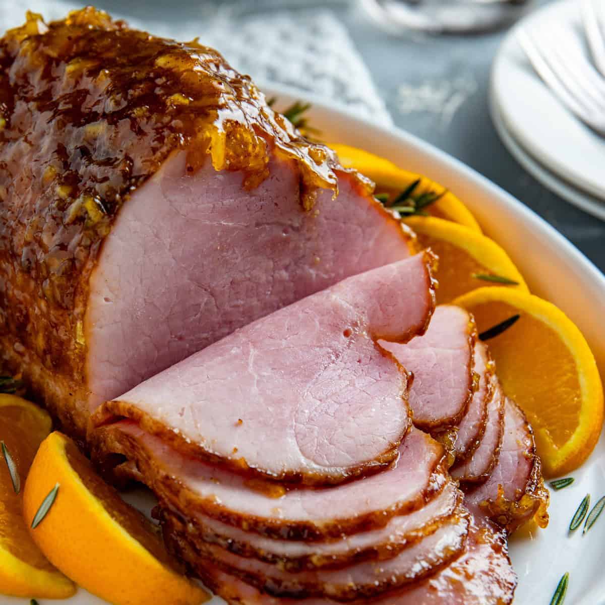Easy marmalade glazed ham