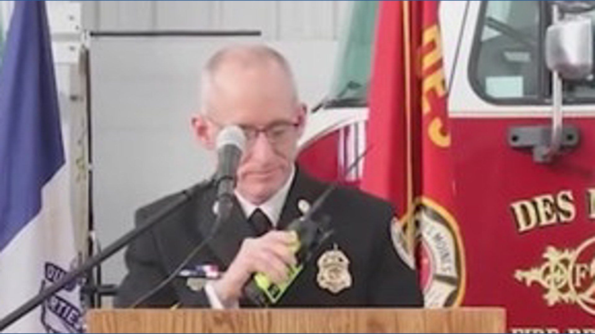 DSM fire chief John TeKippe signs off on last dispatch call