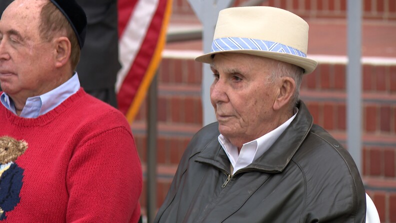 Giant menorah lit in front of San Diego County Administration Building