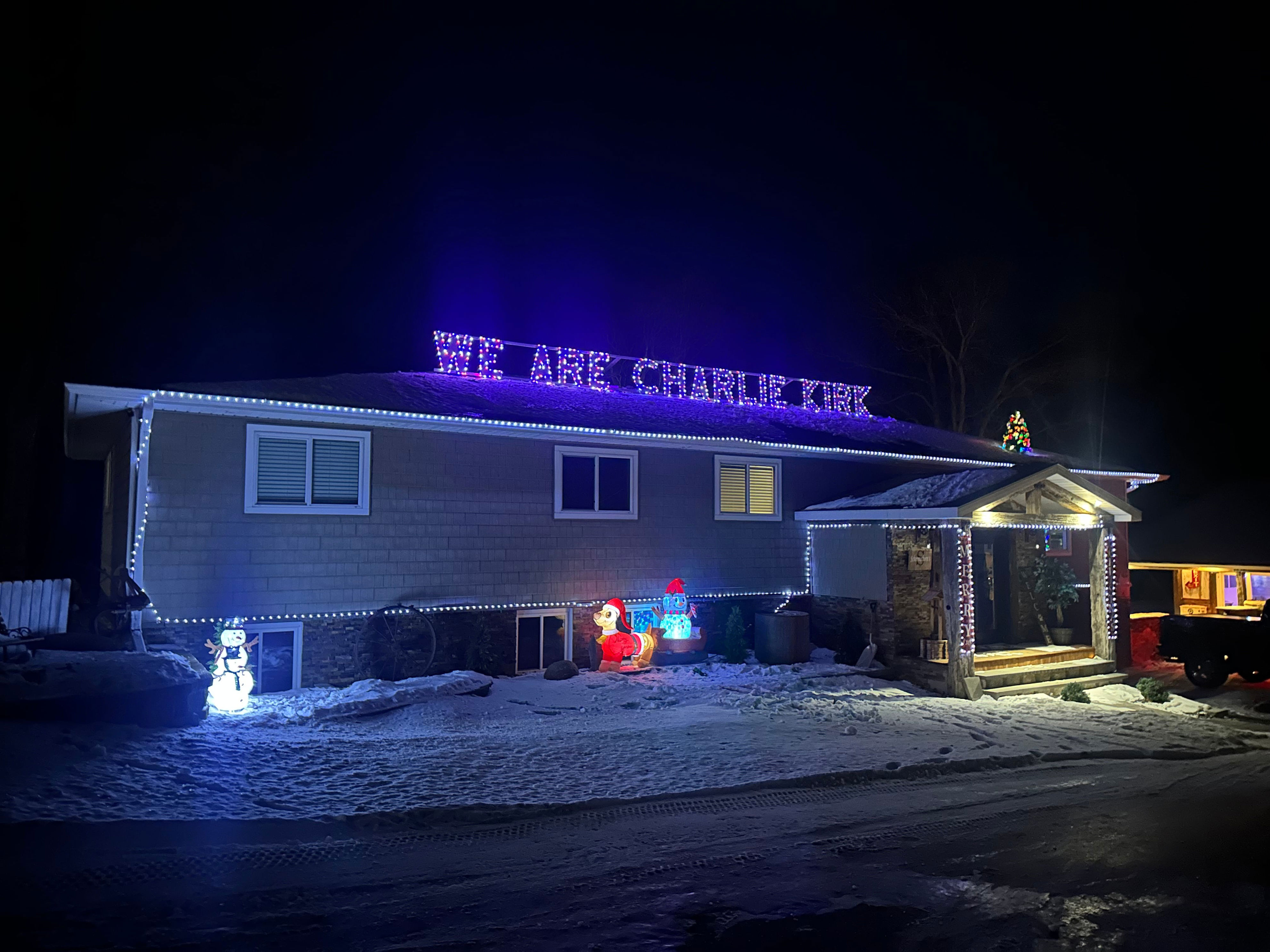 Minnesota man honors Charlie Kirk with Christmas light display