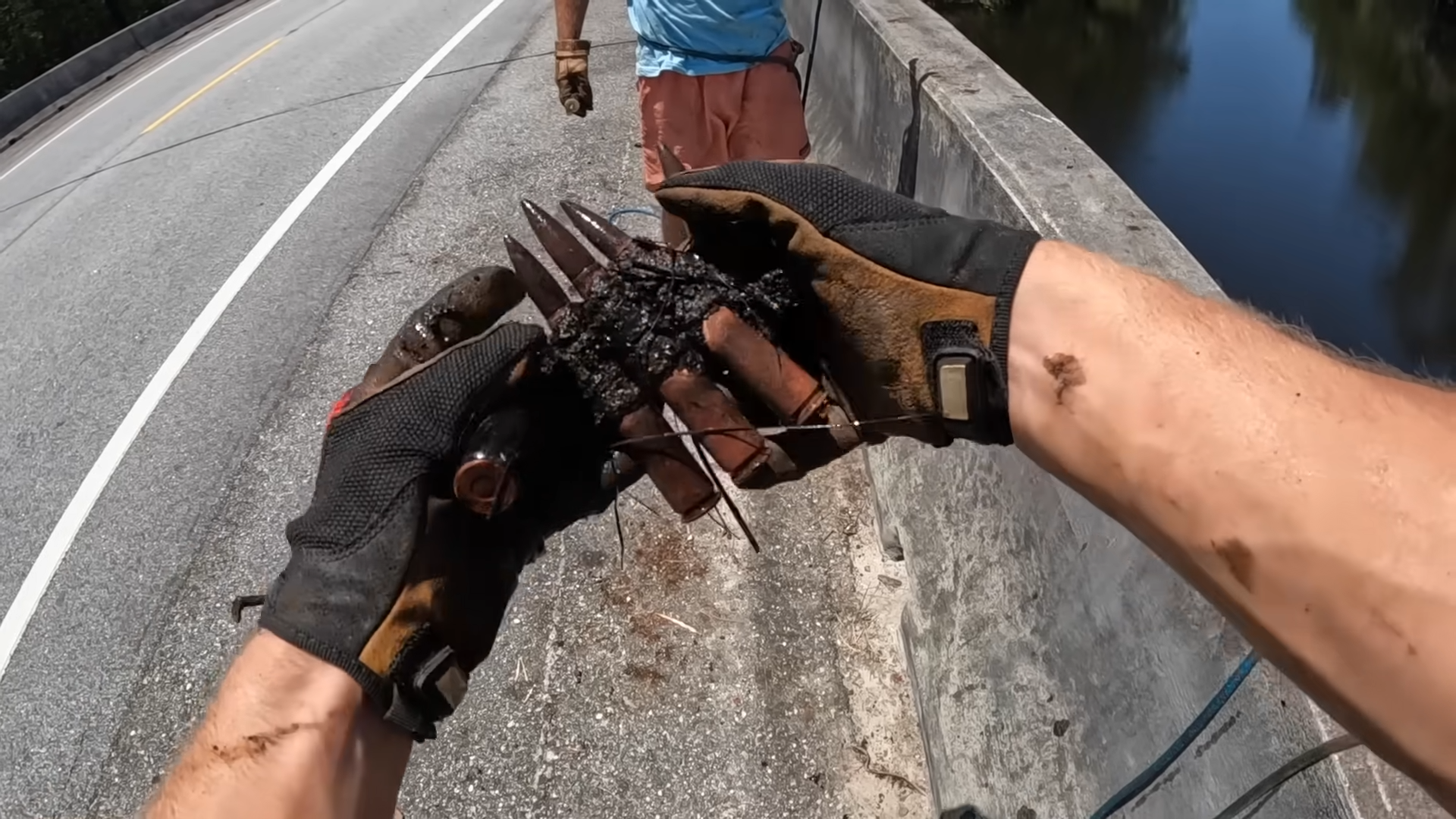 Military weapons came out of the water - then the army took over