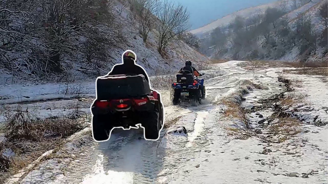 Winter ride from river valley to mountain top