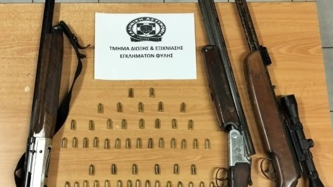 Τέσσερα όπλα εντοπίστηκαν σε οικία στα Άνω Λιόσια - 3 συλλήψεις