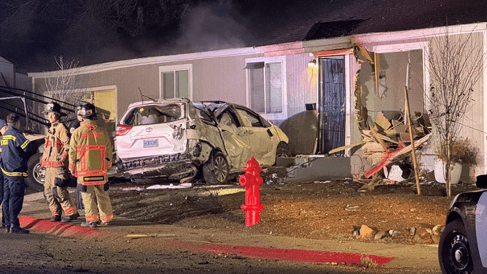 Car crashes into home in Reno, striking power pole and causing ...
