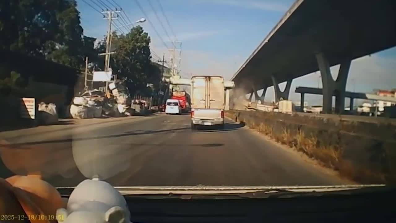 Overpass bridge collapse onto truck killing driver