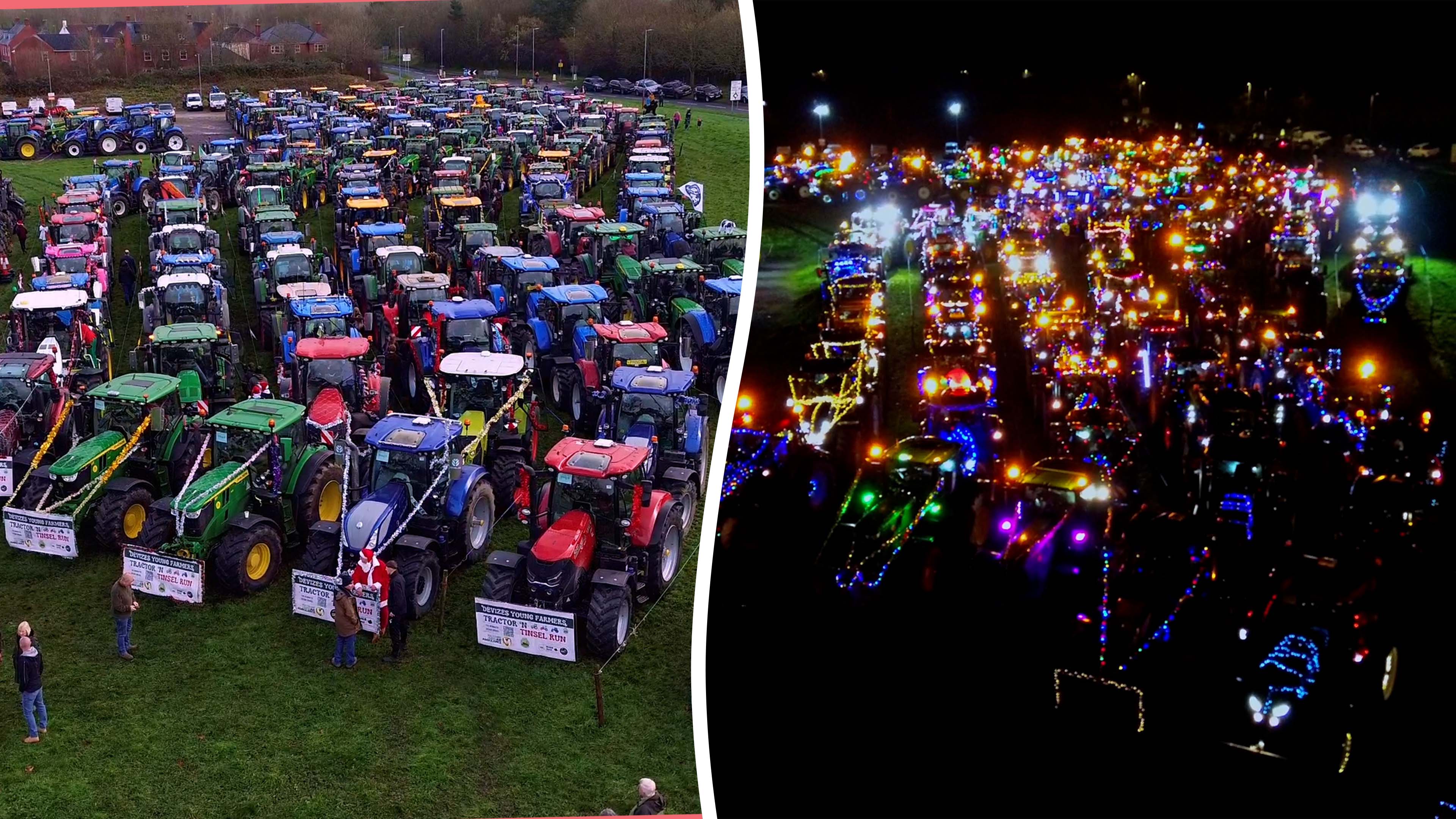 Seasonal scenes as over 200 tractors take part in Christmas celebration