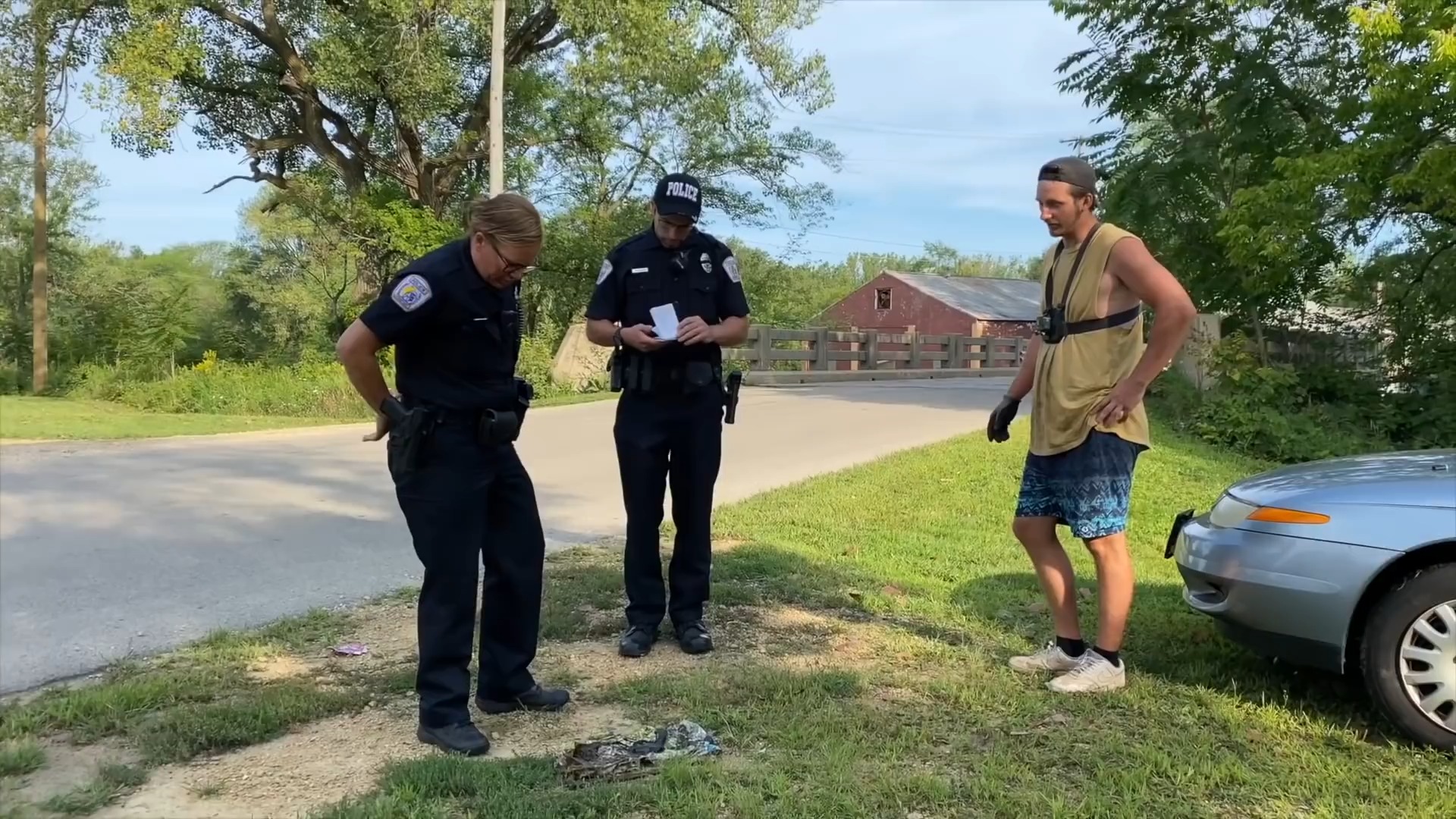He slipped on the bank and that’s when we saw what was attached