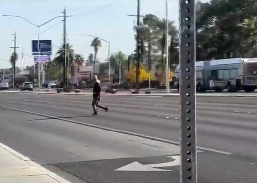 Las Vegas police demonstrate crosswalk safety after pedestrian death