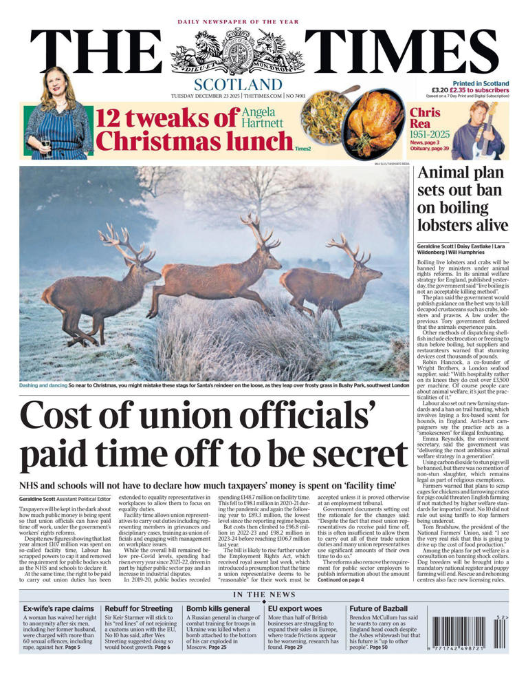 Scotland's papers: Talks to halt doctors strike and tributes to Chris Rea