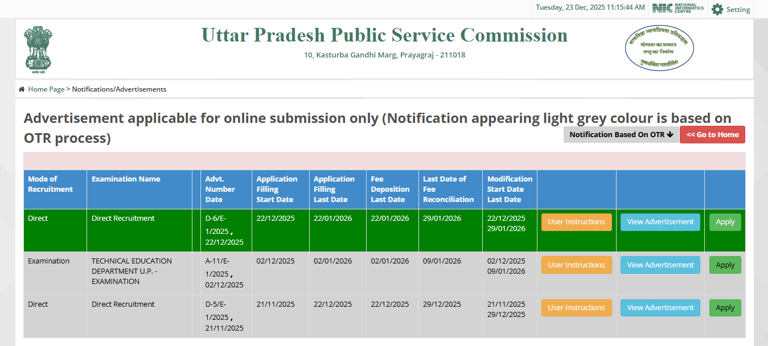 UPPSC Group B recruitment 2025: Notification out, registration begins ...