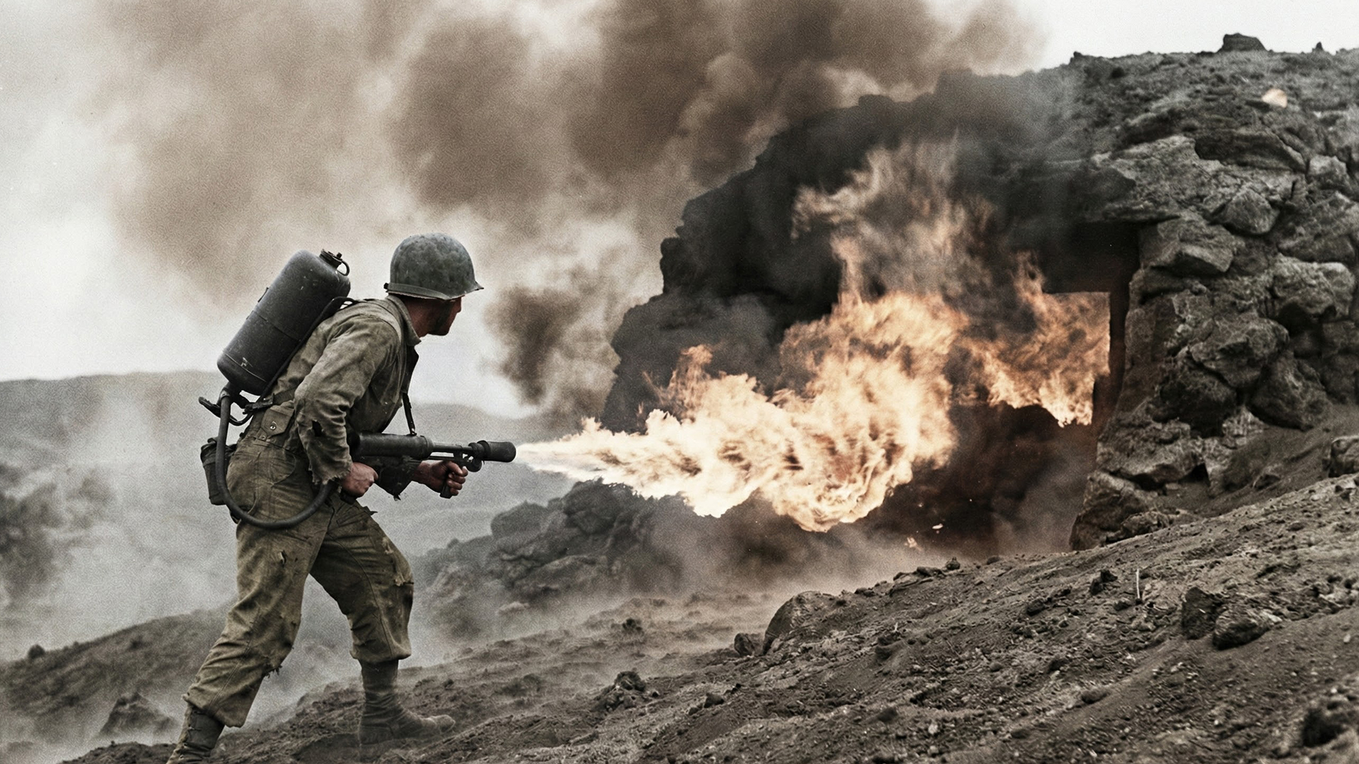 Warum japanische Soldaten amerikanische Flammenwerfer im Zweiten ...