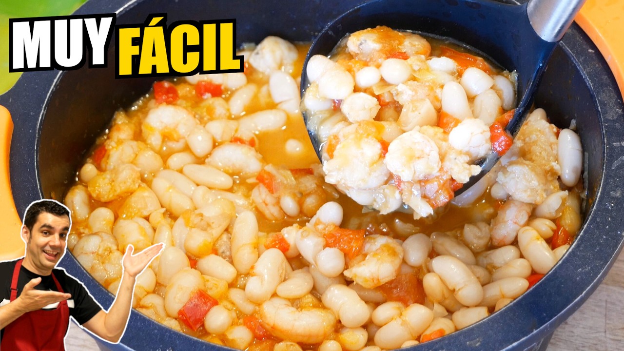 Cocido Fácil y Delicioso Alubias con Gambas