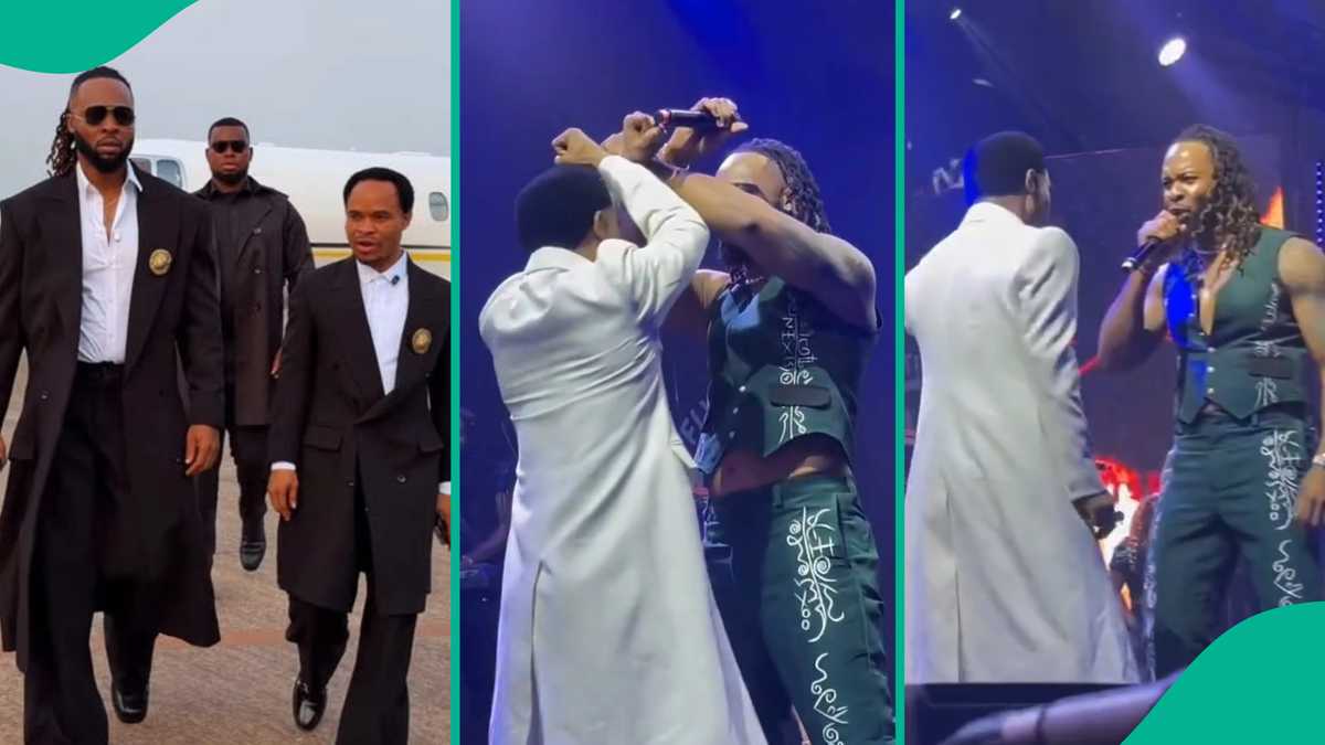 Video: Flavour and Prophet Odumeje's stage moment in Lagos sparks ...