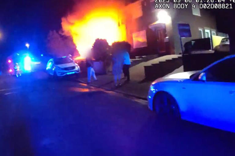 The frantic 999 call as flames soar outside mum's home after car set alight