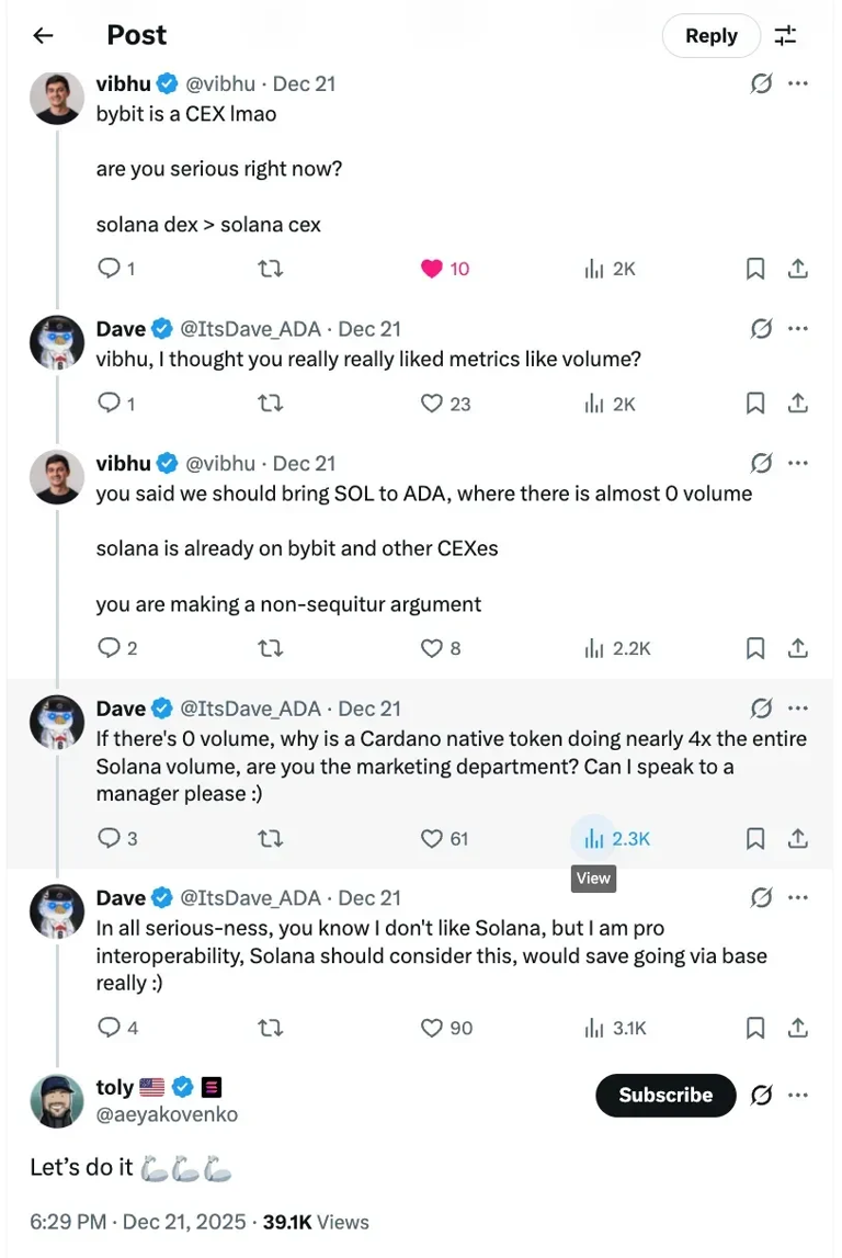 Solana and Cardano co-founders back calls for interoperability bridge