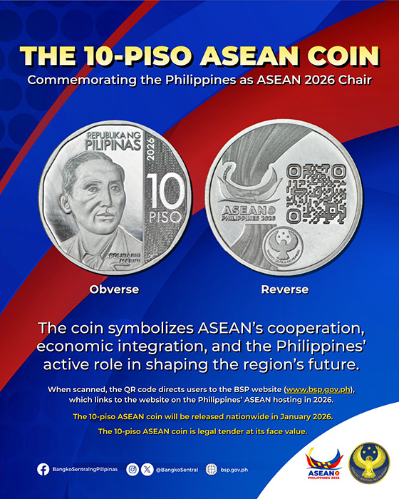 Look: BSP reveals new P10 ASEAN coin with QR code
