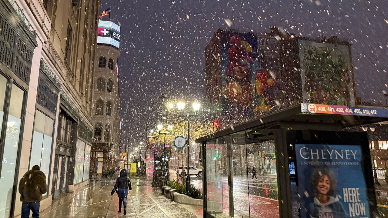 Snow falls in Philadelphia and New Jersey as wintry mix moves through ...
