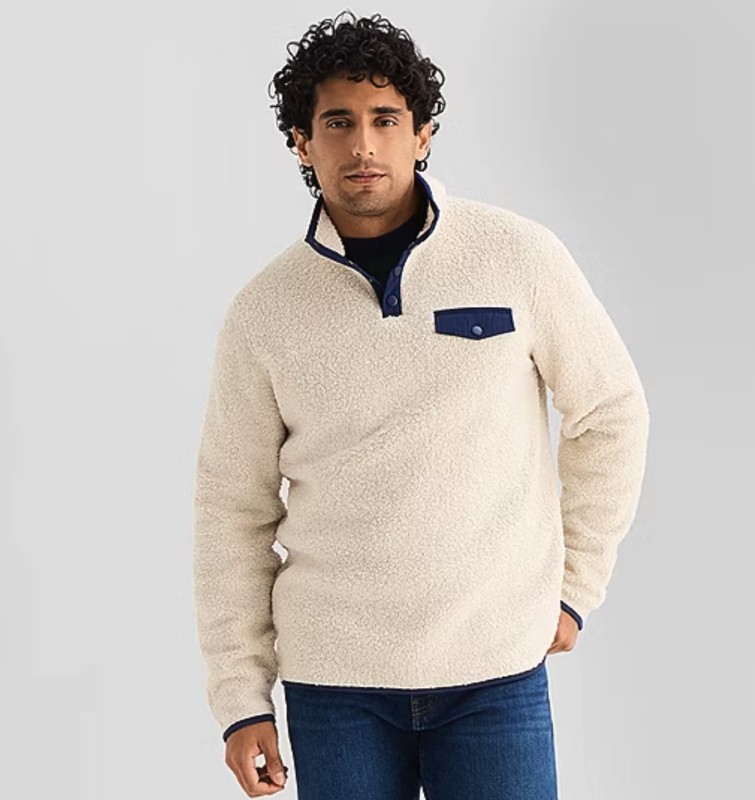 JCPenney's $54 cozy sherpa sweatshirt is $13 — 76% off — for a limited time