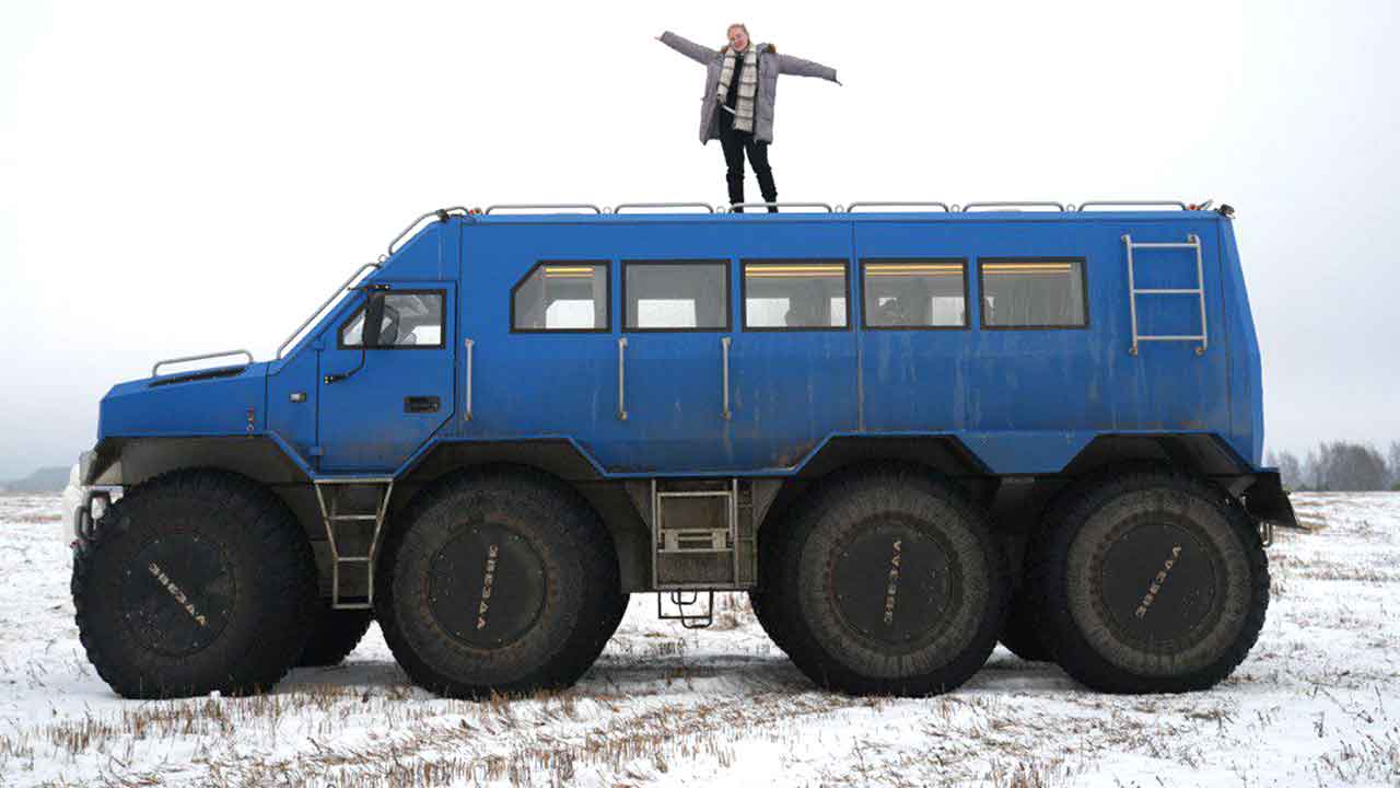 All-terrain amphibious vehicle driving test conducted in Russia’s far north