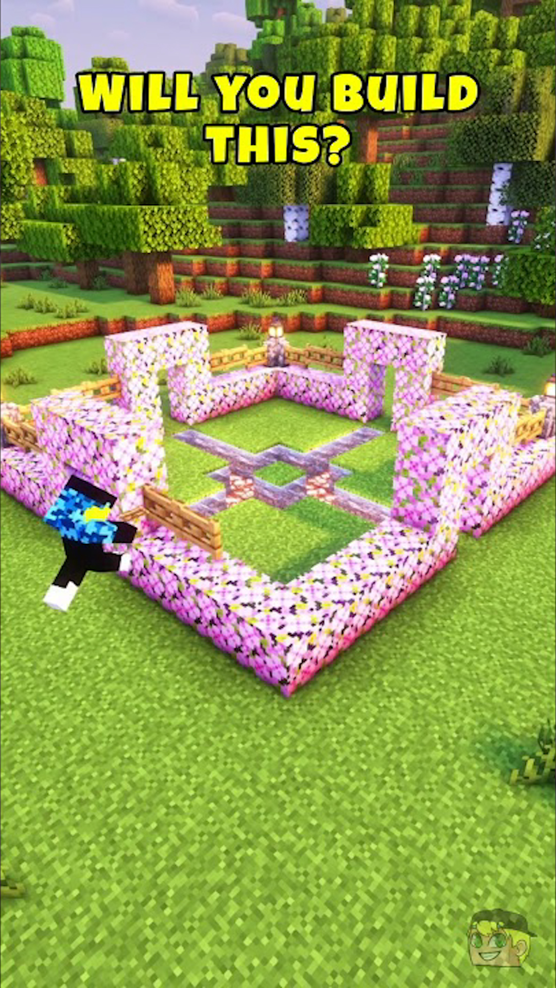 How to build a cherry garden in Minecraft