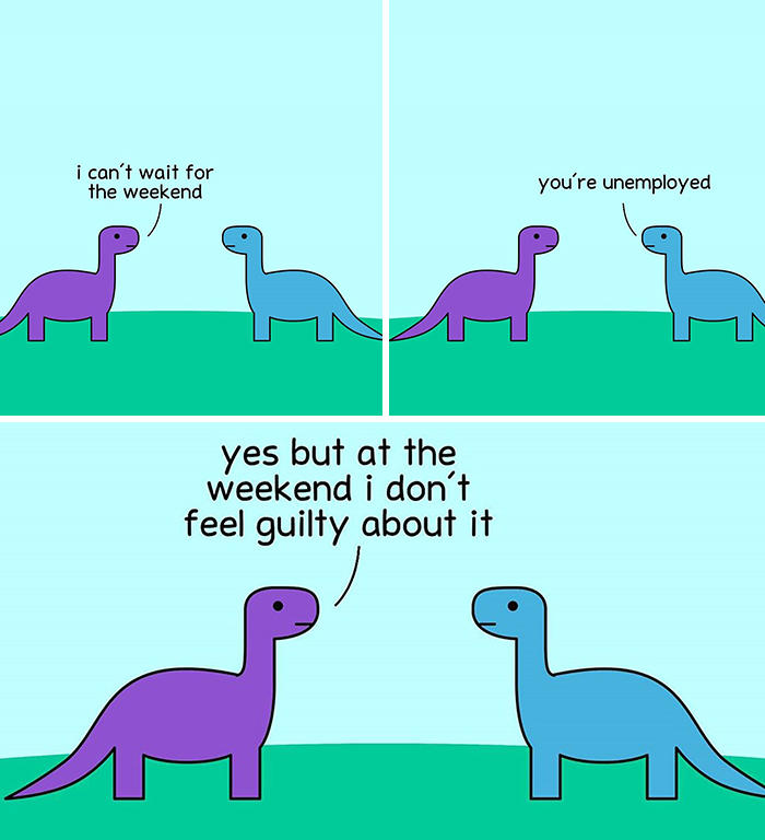 Explore mental health and life through honest dinosaur comic strips