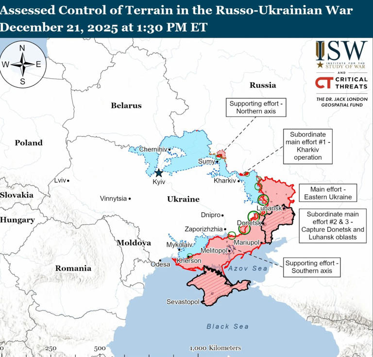 Ukraine war maps show ground won, lost in 2025