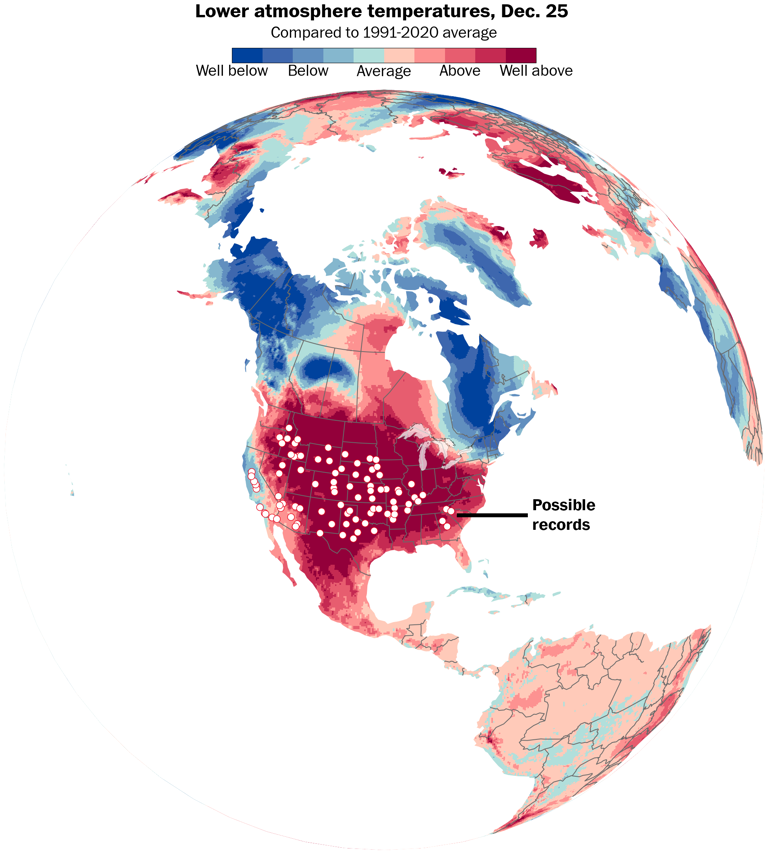 Where we’ll see record warmth this Christmas