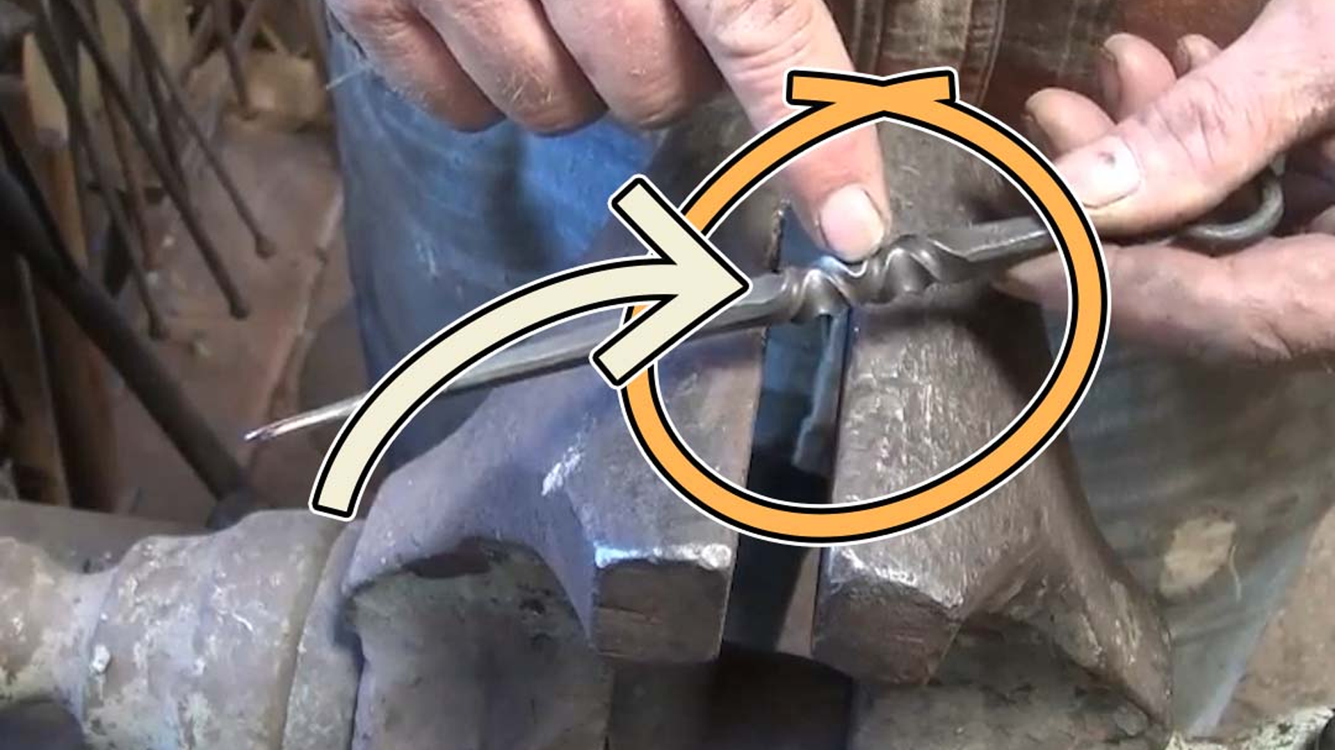 Forging a clean reverse twist