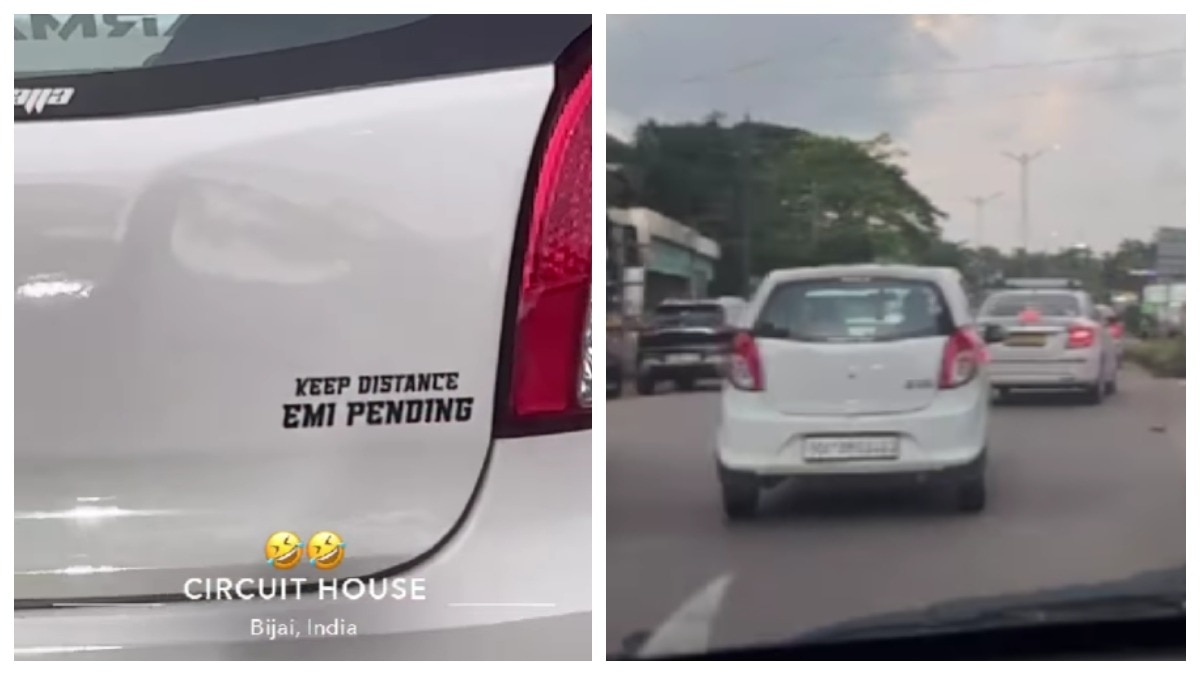 Karnataka man's 'Keep distance, EMI pending' sticker on car leaves ...