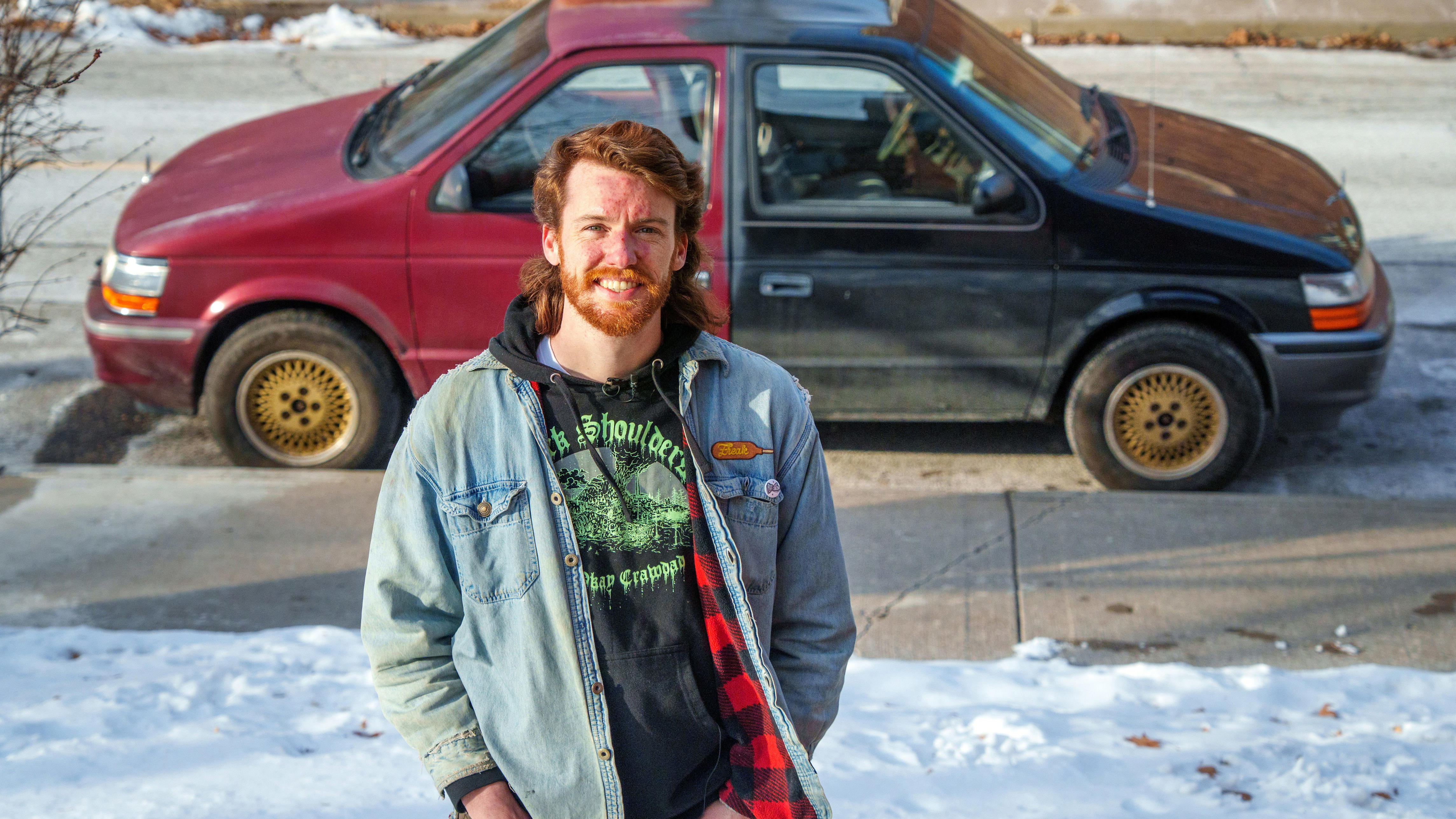 Modified Chrysler minivan gets two front ends and two steering wheels