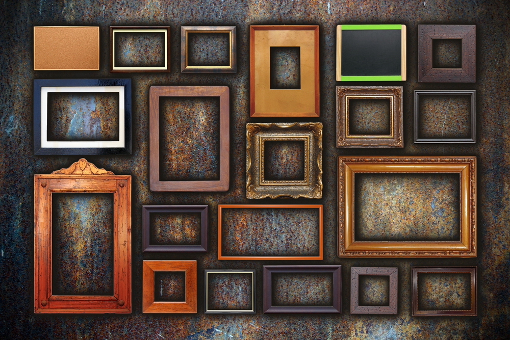 Picture frames repurposed into accents