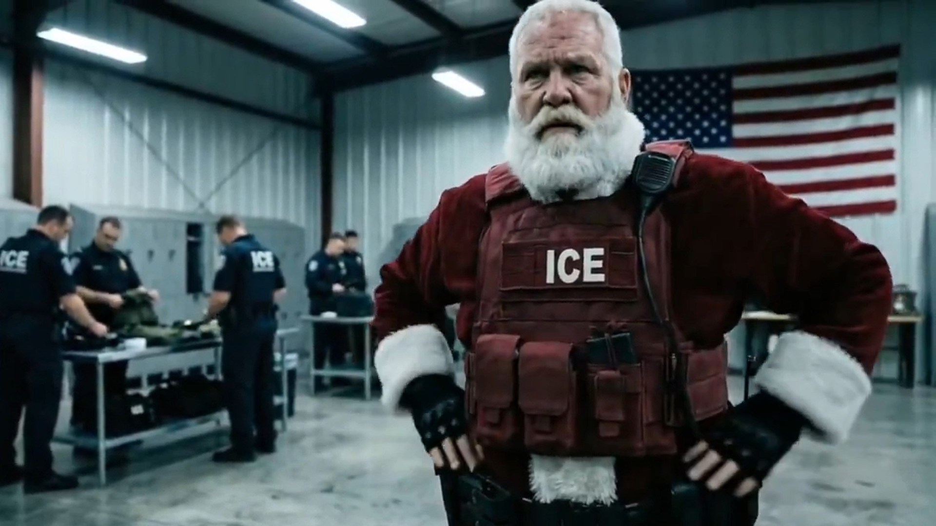 Father Christmas becomes ICE agent in AI video