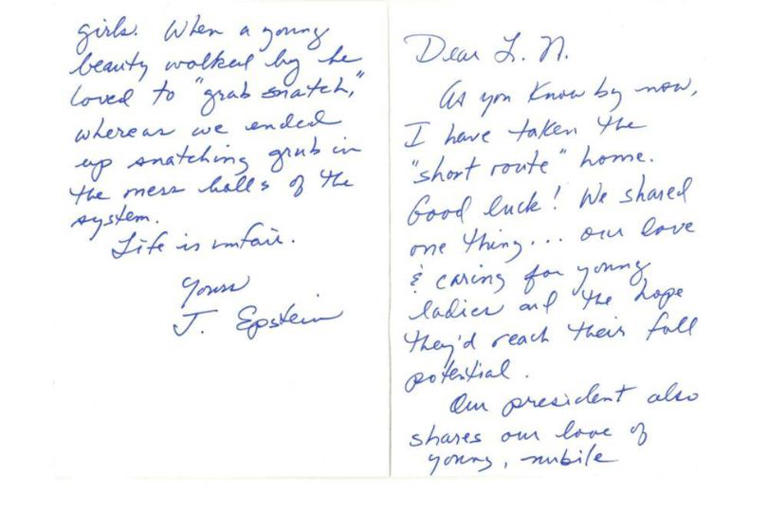 Epstein letter to Larry Nassar mentions 'our president' and his 'love ...