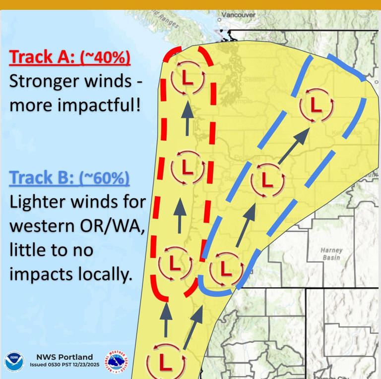 Extreme high winds possible in Oregon on Christmas Eve. See forecast