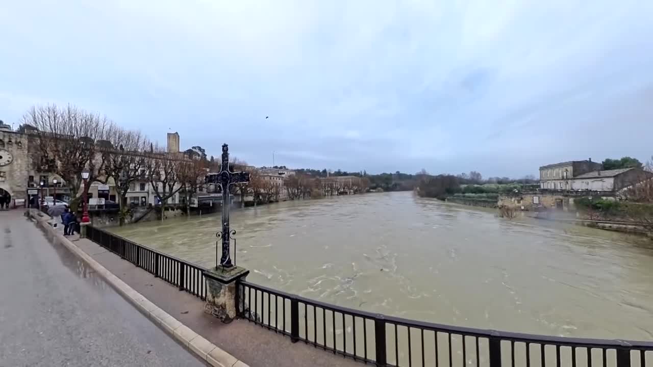Market square flooded in southern French town, as rivers overflows due ...