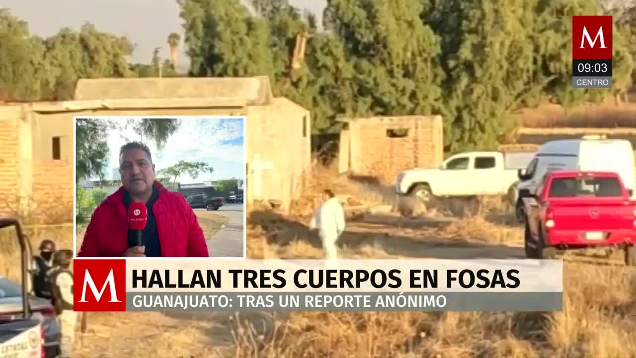 Hallan tres cuerpos en fosas tras reporte anónimo en Guanajuato