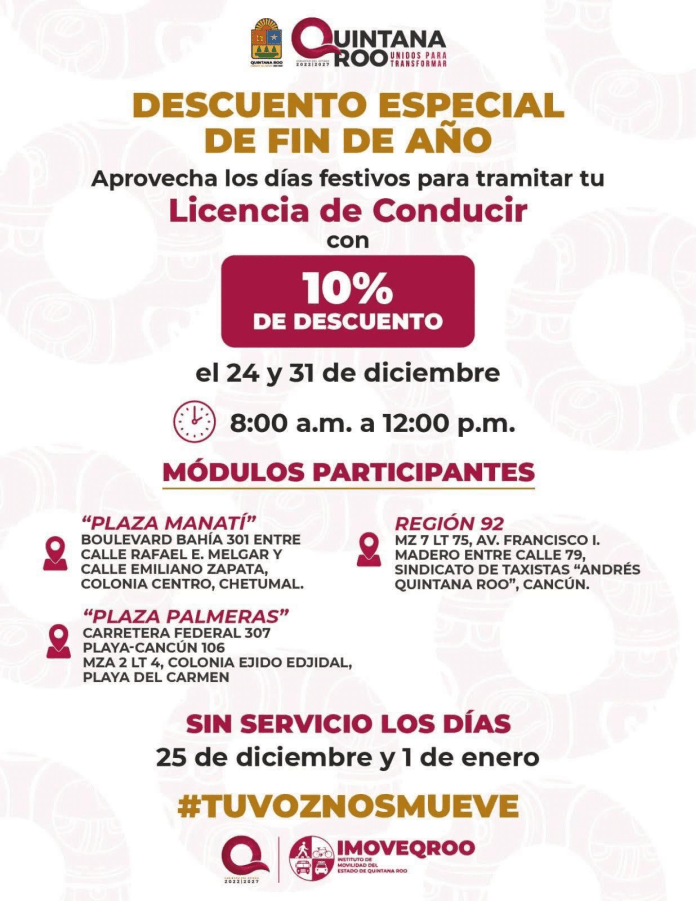 Ofrecen descuento por licencias de conducir en Quintana Roo, ¿cómo ...