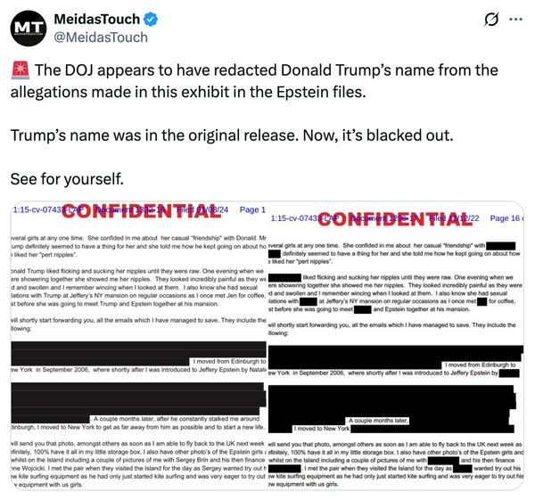 Unpacking claim Trump's name was redacted by DOJ from Epstein document ...
