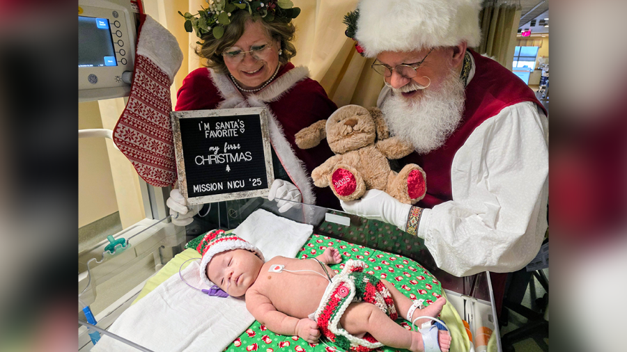 Photos: Santa visits NICU at Mission Hospital