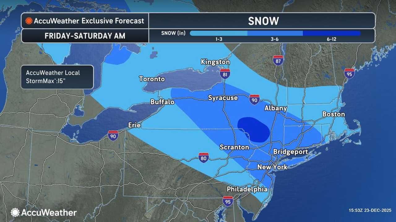 First snowfall projections released for major post-Christmas storm
