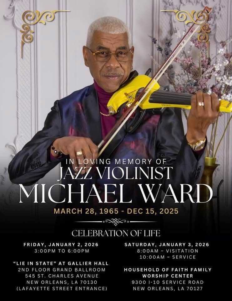 Beloved musician Michael Ward lies in state at Gallier Hall