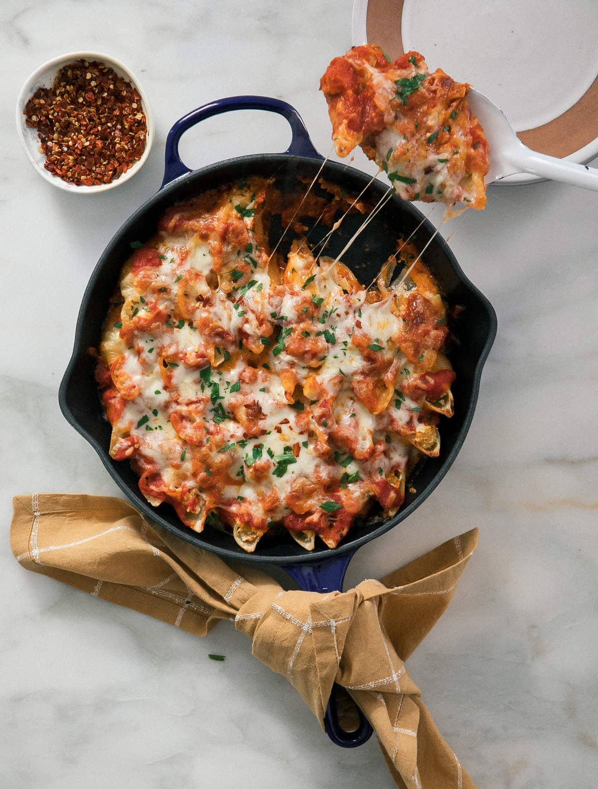 The best vegetarian cozy meal: honeynut squash stuffed shells