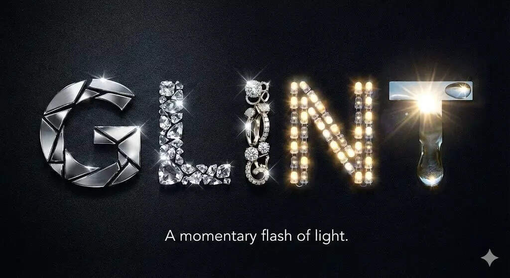 Glint: etymology, origin and how to use it in a sentence