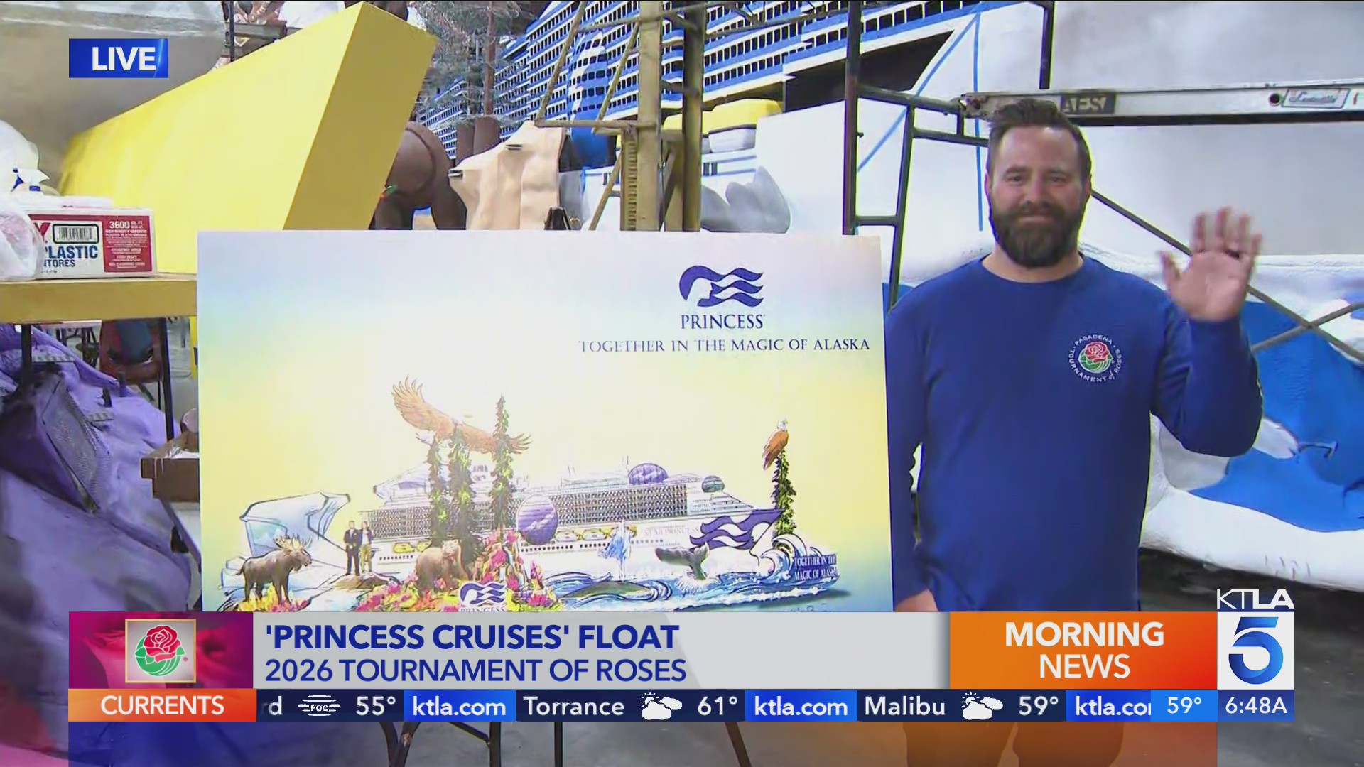 The magic in teamwork Rose Parade float preview: AES 2026 Princess Cruises