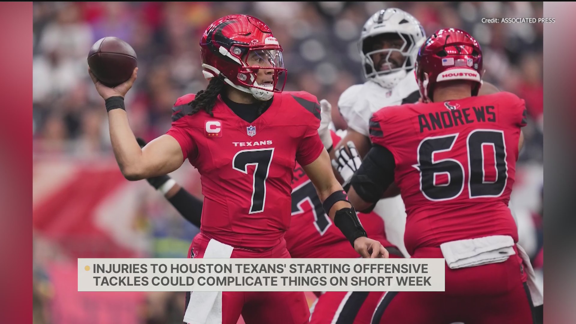 Injuries could complicate Texans' offensive line on short week