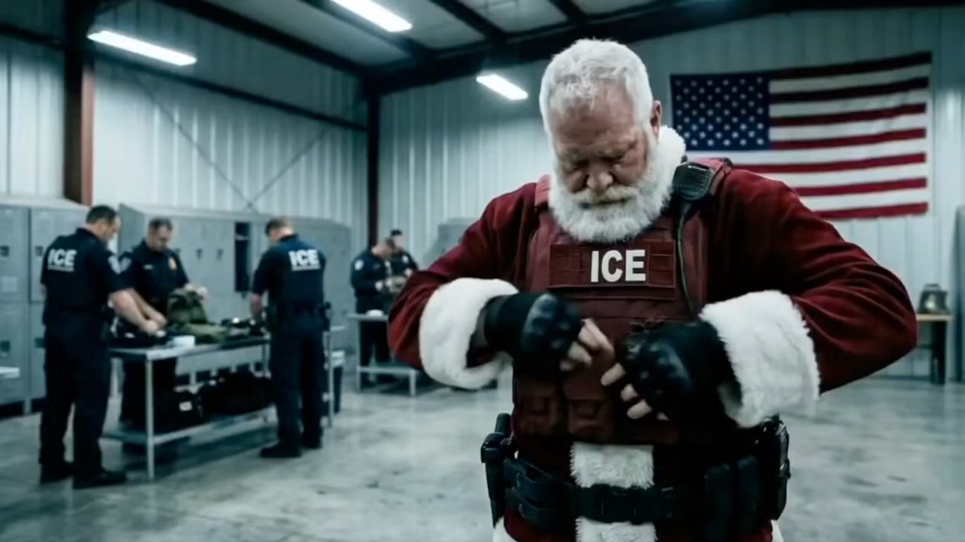 ICE posts Christmas-themed AI video featuring Santa Claus as a federal ...