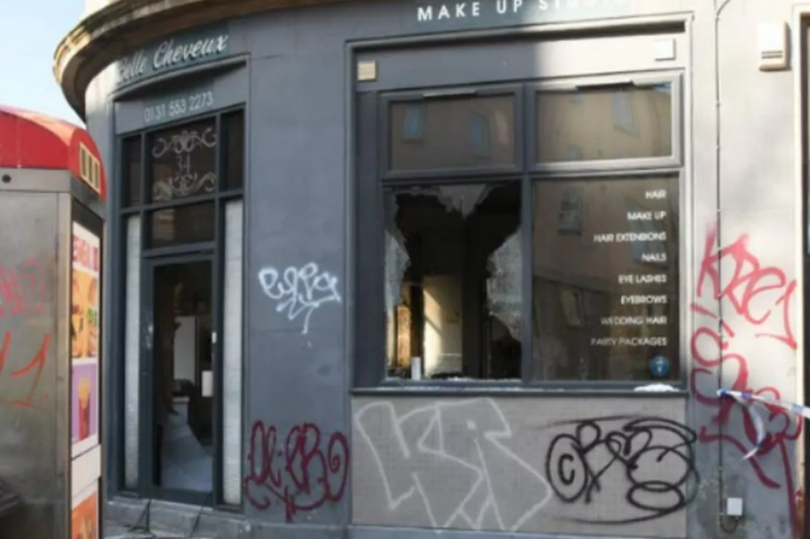Disturbing images show Edinburgh salon burnt out in gangland firebombing